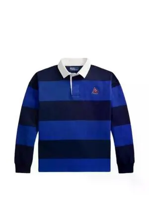 Polo Ralph Lauren Big Fit Striped Long-sleeve Polo Shirt - Blue