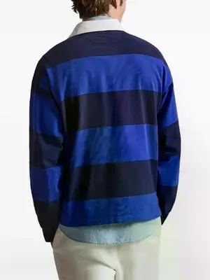 Polo Ralph Lauren Big Fit Striped Long-sleeve Polo Shirt - Blue