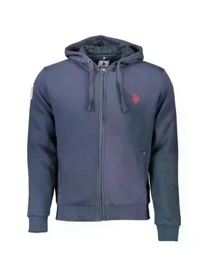 U.s. Polo Assn. Embroidered Logo Zip-up Hoodie - Blue