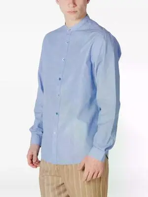 GIANNI LUPO Mandarin-collar Panelled Shirt
