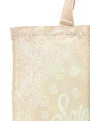 MC2 SAINT BARTH Paisley-print Beach Bag - Neutrals