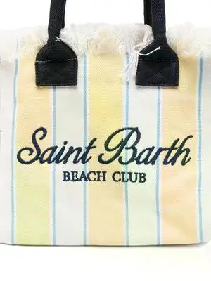 MC2 SAINT BARTH Colette Striped Frayed-edge Tote Bag - Yellow