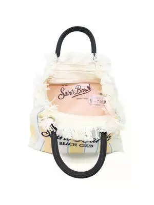 MC2 SAINT BARTH Colette Striped Frayed-edge Tote Bag - Yellow