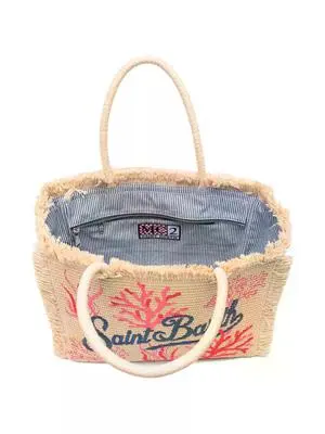 MC2 SAINT BARTH Embroidered Tote Bag - Neutrals