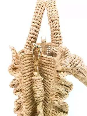 MC2 SAINT BARTH Ruffled Raffia Beach Bag