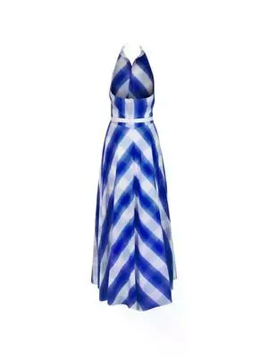 SARA ROKA Checked Halterneck Dress