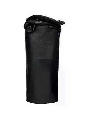 Magda Butrym Flower-detail Leather Midi Skirt