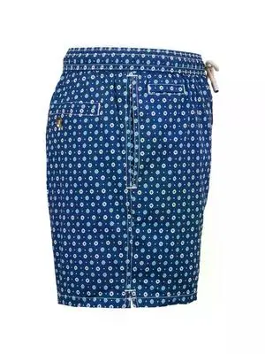 MC2 SAINT BARTH Floral-print Swim Shorts - Blue