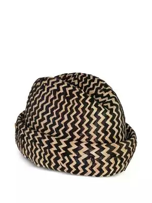 Henrik Vibskov Newspaper Zigzag-woven Hat - Black