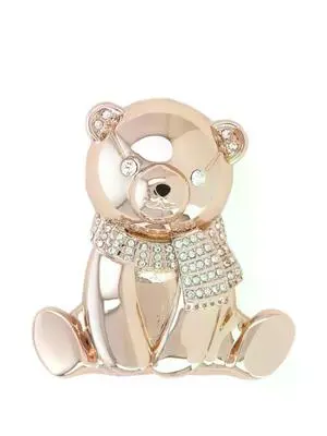 Max Mara Teddy Bear Motif Crystal Brooch - Pink