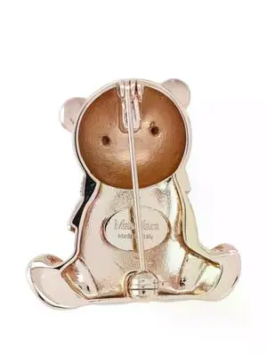 Max Mara Teddy Bear Motif Crystal Brooch - Pink