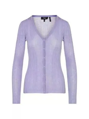 Theory Ribbed-knit V-neck Cardigan