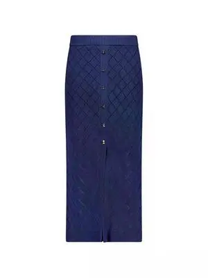 HEVRON Diamond-pattern Button-detail Skirt