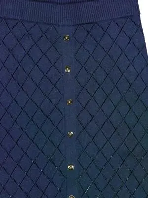 HEVRON Diamond-pattern Button-detail Skirt