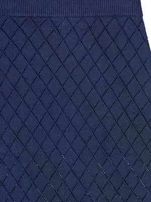 HEVRON Diamond-pattern Button-detail Skirt