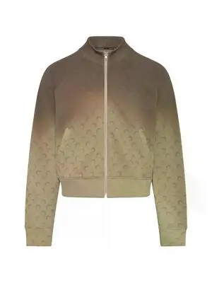 MARINE SERRE Moon-print Zip-up Sweater - Brown