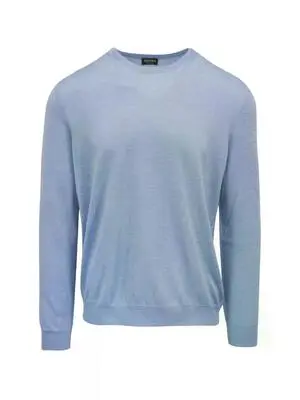 Zegna Fine-knit Crew-neck Sweater - Blue