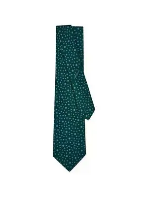 FERRAGAMO Polka-dot Silk Tie - Green