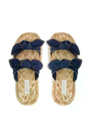 Zimmermann Carousel Bow-detail Flat Sandals - Blue