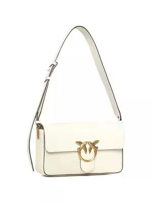 Pinko Medium Leather Cross Body Bag - White