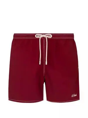 MC2 SAINT BARTH Patmos Contrast-Stitch Swim Shorts Red