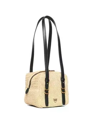 Pinko Logo-plaque Shoulder Bag - Neutrals