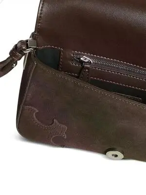 Pinko Mini Love Suede Shoulder Bag With Embroidered Detailing