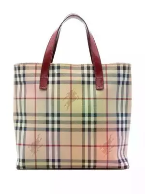 Burberry Haymarket Check Coated Canvas Tote Bag - Neutrals