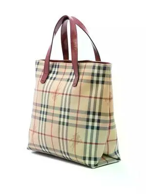 Burberry Haymarket Check Coated Canvas Tote Bag - Neutrals