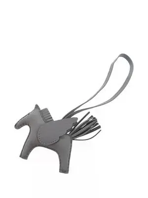 Hermès Milo Lambskin Grigri Rodeo Pegasus Bag Charm Pm Key Chain - Grey
