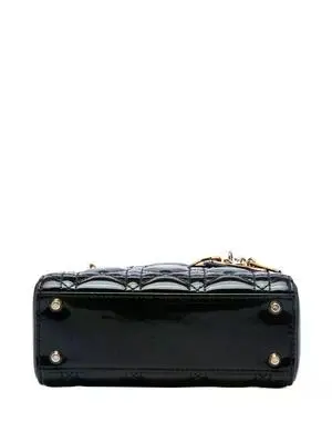 Dior Mini Patent Cannage Lady Satchel - Black