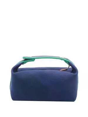Hermès Small Toile Bride A Brac Case Vanity Bag - Blue