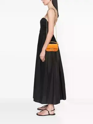 Fendi Mini Zucca Embossed Leather Baguette Satchel
