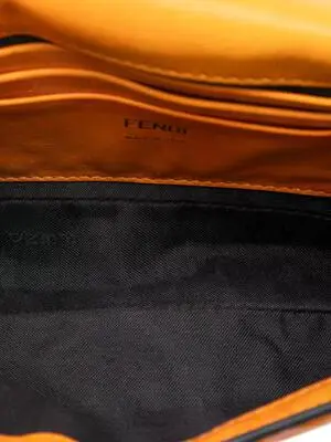 Fendi Mini Zucca Embossed Leather Baguette Satchel