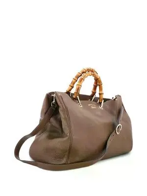 Gucci Bamboo Shopper Leather Large Tote Bag - Brown