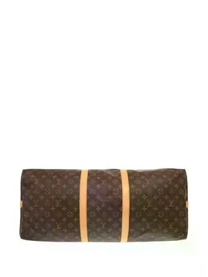 LOUIS VUITTON 2004 Monogram Keepall Bandouliere 60 Travel Bag - Brown