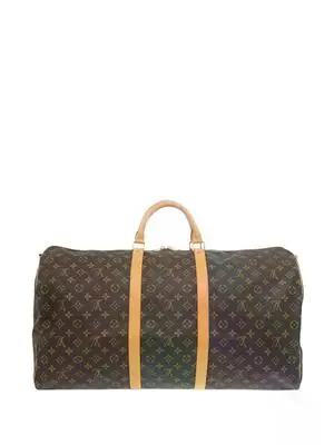 LOUIS VUITTON 1999 Monogram Keepall Bandouliere 60 Travel Bag - Brown