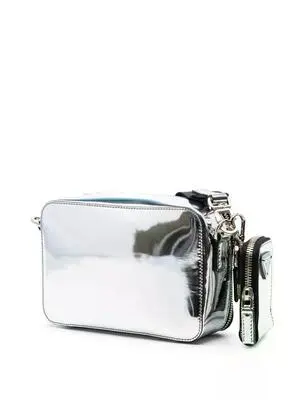 Prada Small Spazzolato Brique Crossbody Bag - Silver