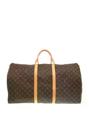 LOUIS VUITTON 2002 Monogram Keepall Bandouliere 60 Travel Bag - Brown