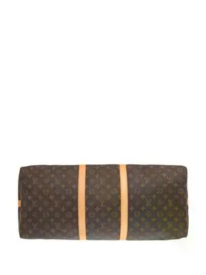 LOUIS VUITTON 2002 Monogram Keepall Bandouliere 60 Travel Bag - Brown