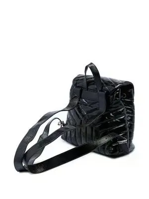 Saint Laurent Small Matelasse Monogram Loulou Backpack - Black
