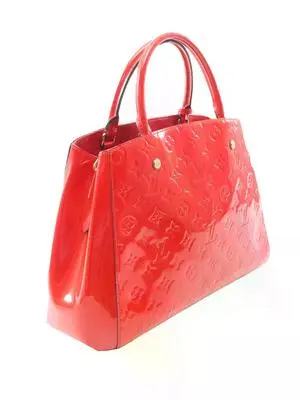 LOUIS VUITTON 2015 Monogram Vernis Montaigne Mm Satchel - Red