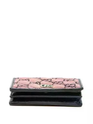 Gucci 2016-2026 Gg Marmont Matelasse Diagonal Gg Canvas Card Case Wallet Small Wallets - Pink