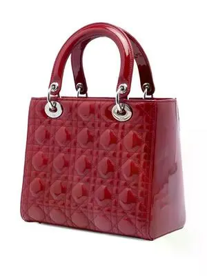 Dior 2014 Medium Cannage Lady Satchel - Red