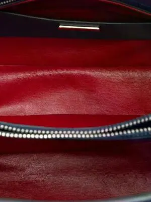 Prada Saffiano Cuir Turnlock Twin Satchel - Blue