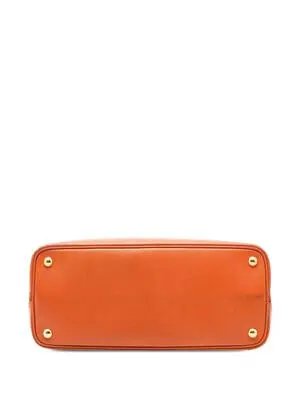 Prada Saffiano Cuir Double Satchel - Orange