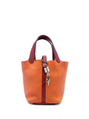 Hermès Bicolor Picotin Lock 18 Handbag - Red