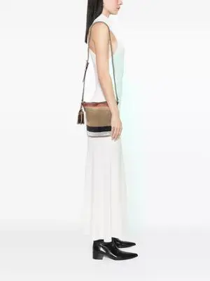 Burberry Mini Mega Check Canvas Ashby Tassel Bucket Bag