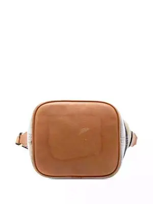 Burberry Mini Mega Check Canvas Ashby Tassel Bucket Bag