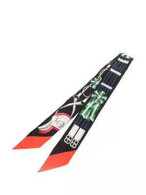 Hermès 2015-2026 Jumping Silk Twilly Scarf Scarves - Black